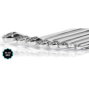 DURATECH 50-Degree Offset Wrench Set, SAE, Double Box End Wrench Set, 8-Piece, 1/4'' to 1-1/4'', 12 Point, CR-V Steel, with Easy Hang Rolling Pouch