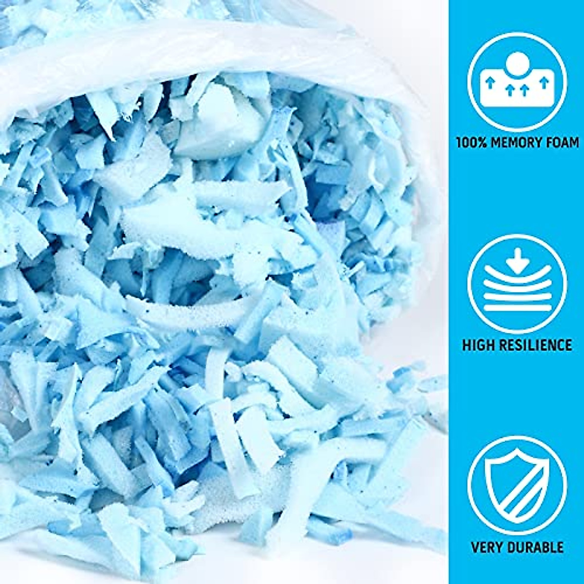 MorTime 5 lb Bean Bag Filler Shredded Memory Foam Fill for Bean Bags Pillows Chairs Crafts, Bean Bag Refill Replacement Fills, 14 L