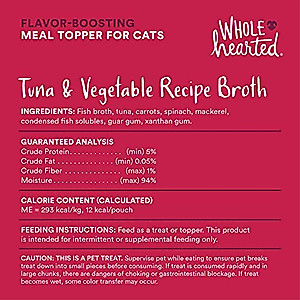 WholeHearted Flavor-Boosting Wet Cat Meal Topper Broths Variety Pack, 1.4 oz, Count of 12