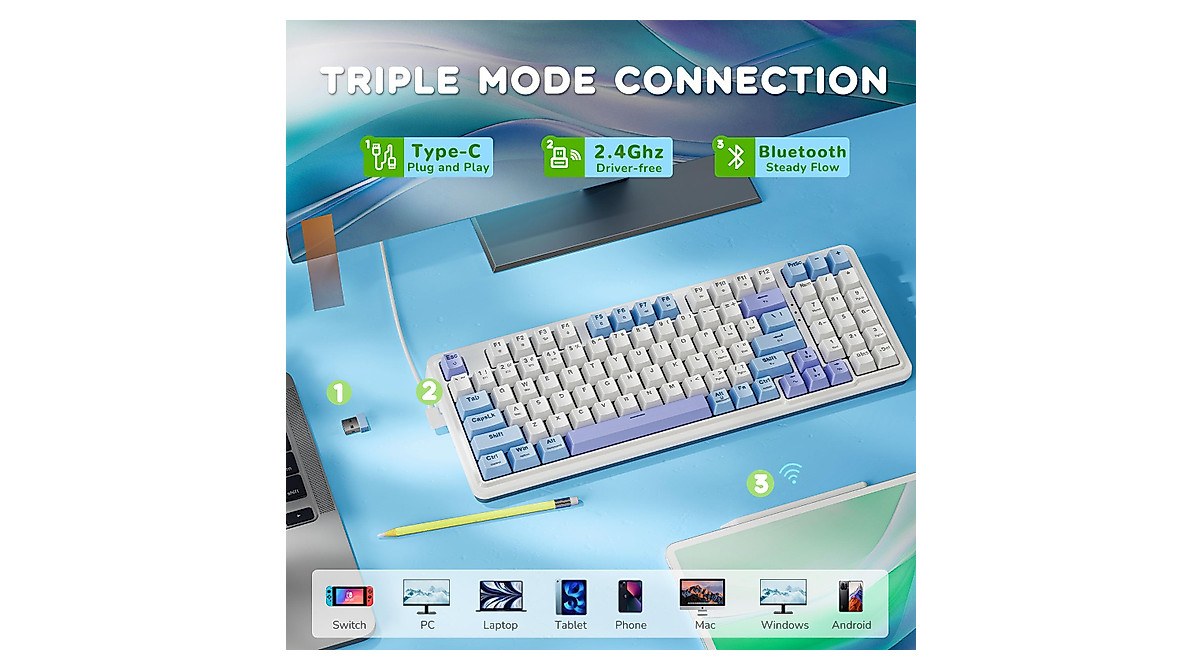 Redragon Wireless Mechanical Keyboard - Custom RGB Gaming