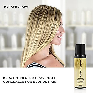 Keratherapy Keratin Infused Perfect Match Gray Root Concealer Spray, Dark Brown, 3 oz, 118 ml - Root Cover Up Spray to Hide Gray Roots - Keratin Therapy Hair Darkening & Temporary Scalp Concealer