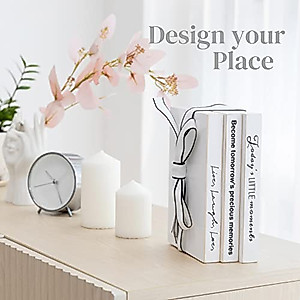 Wooden Decorative Books for Home Decor with an Extra Compartment and Unique Ribbon - White Faux Book Stacks - Decoration for Living Room - Decor Books for Coffee Table_Ideal Gift