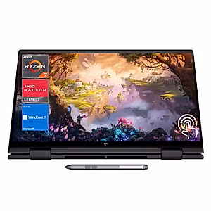 HP Envy x360 2-in-1 Flip Laptop, 15.6" Full HD Touchscreen, AMD Ryzen 7 5700U 8-Core Processor, 16GB RAM, 1TB SSD, Backlit Keyboard, HDMI, Webcam, Wi-Fi 6, Windows 11 Home, Stylus Pen Included