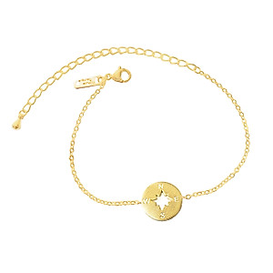 Altitude Boutique Compass Bracelet Charm Bracelet Gifts Compass Jewelry, Wanderer Bracelet For Women Friendship Bracelets Sister Gifts For Girlfriend (Gold)