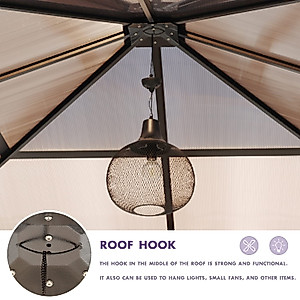 COWVIE 10 x 10 FT Polycarbonate Roof Gazebo, Aluminum Frame Gazebo with Mosquito Netting and Curtains,Suitable for Patio, Backyard, Deck, Lawns