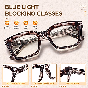 IBOANN Oversized Blue Light Glasses for Woman, Funky Fashion Glasses With Preppy Look, Eye Strain Computer Glasses