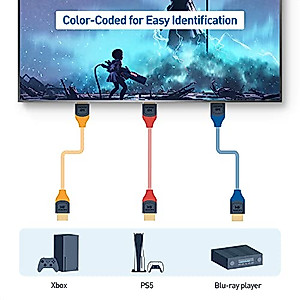 Cable Matters [Ultra High Speed HDMI Certified] 3-Pack 48Gbps 8K HDMI Cable 6.6 ft / 2m with 8K@60Hz, 4K@240Hz and HDR Support for PS5, Xbox Series X/S, RTX3080/3090, RX 6800/6900, Apple TV, and More
