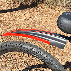 RNX Red Mountain Bike Mud Guard Front and Rear Fenders Set, Wide, Universal, Adjustable