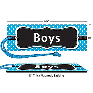 Teacher Created Resources Aqua Polka Dots Magnetic Boys Pass (77239)