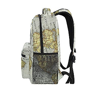 Nander Backpack Travel World Map Painting School Bookbags Shoulder Laptop Daypack College Bag for Womens Mens Boys Girls