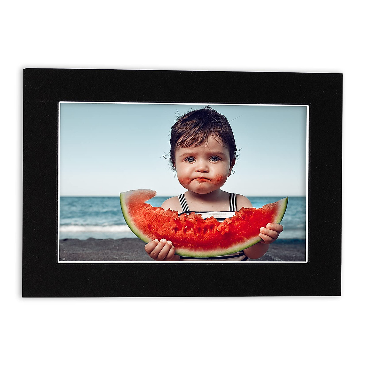 11x14 Mat Bevel Cut for 8x12 Photos - Acid Free Black with Black Core Precut Matboard - for Pictures, Photos, Framing - 4-ply Thickness