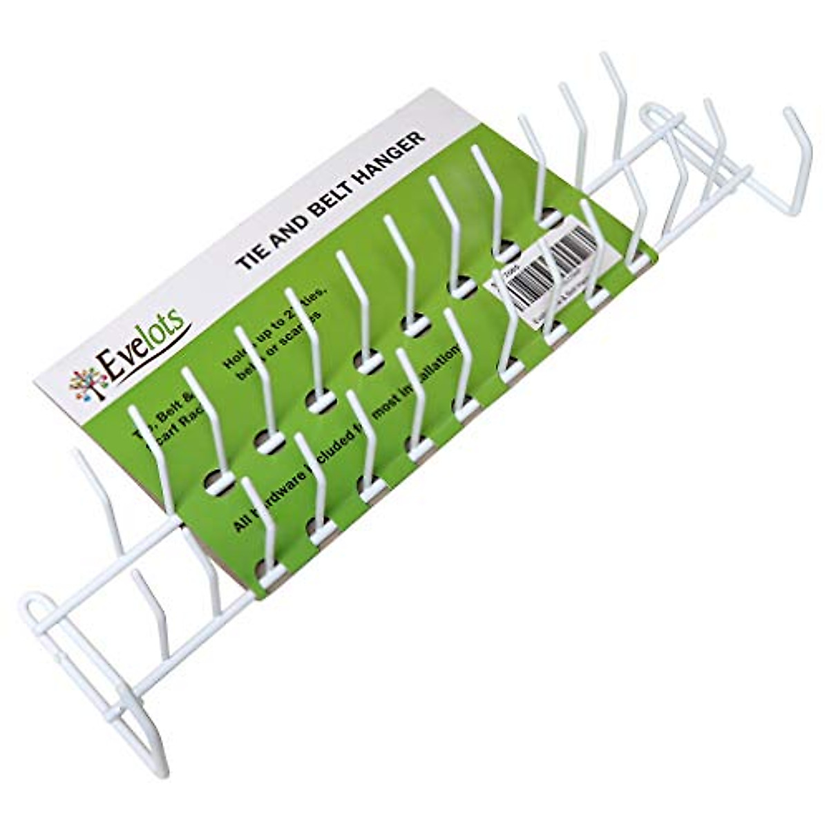 Evelots Closet Wall Mount Hanging Accessory Organizer Racks, Holds Belts, Ties, Scarves, Necklaces, Handbags, 27 Hooks, Holds 20 Lbs