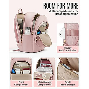 LIGHT FLIGHT Collge Laptop Backpack, 15.6 inch Laptop Travel Backpack for women, College Computer Bookbag Casual Bag for Work Travel College, Gifts for Women,Pink