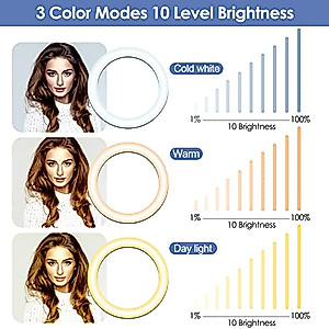 UBeesize 10''Selfie Ring Light with 62''Tripod Stand, Led Ring Light with Phone Holder and Remote for Video Recording/Zoom Meeting (YouTube/ Tiktok/Twitch), Compatible with Phones, Cameras & Webcams