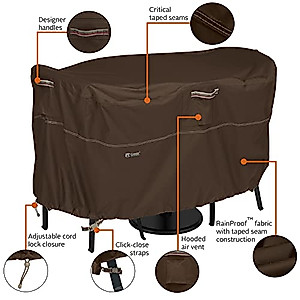 Classic Accessories Madrona Rainproof 72 Inch Patio Bistro Table & Chair Set Cover,Dark Cocoa