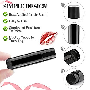 50 Pcs 5.5g Twist-up Lip Balm Tubes,Empty Plastic Lip Gloss Balm Containers Rotatable Deodorant Containers for DIY Homemade Lipsticks, Chapsticks and Homemade Solid Perfume,Black