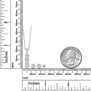 Gem Stone King 925 Sterling Silver 5MM Gemstone Birthstone and White Diamond 3-Stone Pendant and Earrings Jewelry Set For Women | With 18 Inch Chain