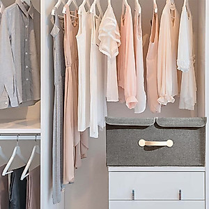 Storage Bins with Lids Foldable Stackable Storage Bags Boxes Closet Organizers and Blanket Storage Containers with Double Handle and Removable Divider for Bedroom Home Office Large 2 Pack 36.5L Elegant Gray