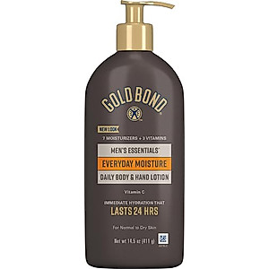 Gold Bond Men's Essentials Hydrating Lotion 14.5 oz., Everyday Moisture for Dry Skin