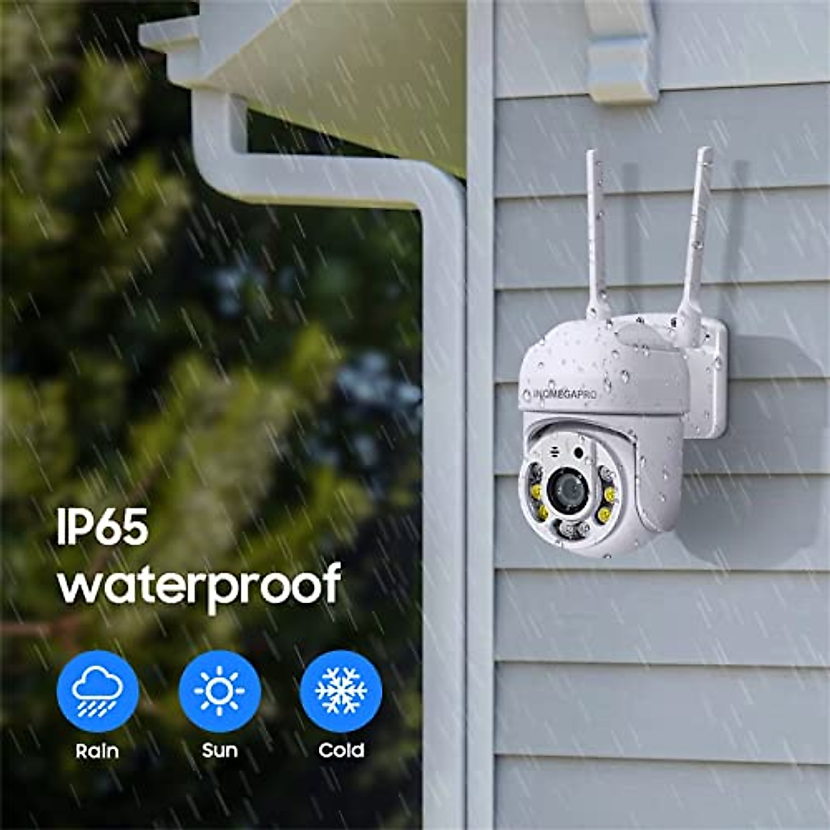 INQMEGA Security Camera Outdoor, 1080P Wireless WiFi IP Camera Home Security System 360° View,Motion Detection, auto Tracking,Two Way Talk,Full Color Night Vision