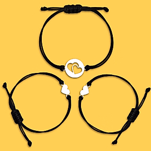 Cueemoff 2 Granddaughter Matching Bracelets Gifts from Grandma Grandmother Nana Granny Gigi Jewelry Set for 3