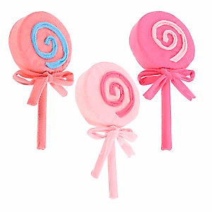 LUOZZY 3 Pcs Candy Lollipop Shaped Plush Pillow Fake Candy Lollipop Pillow Rainbow Throw Cushion Christmas Birthday Gifts for Women Girls Sofa Bedroom Home Decor