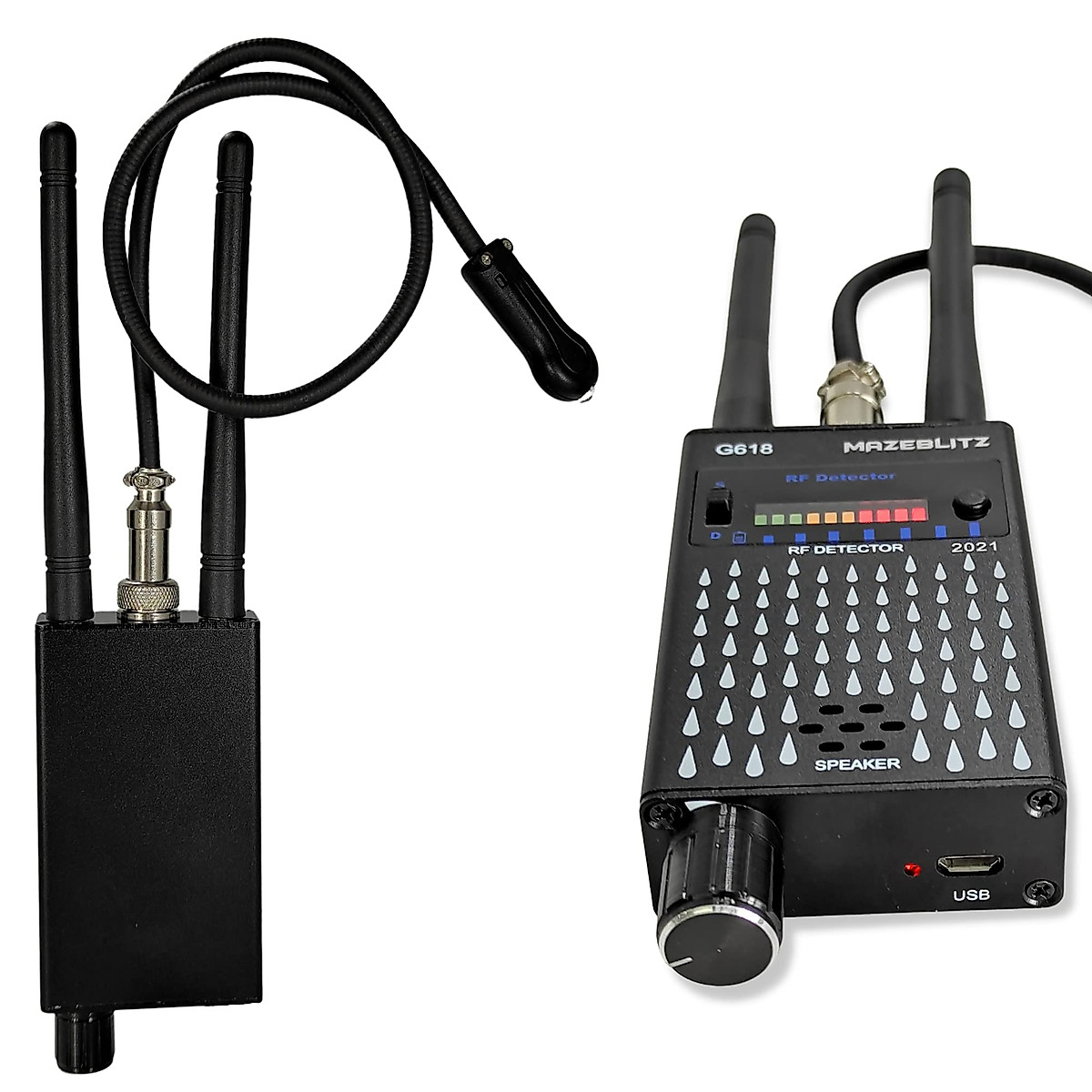 Hidden Camera Bug Detector Upgraded 2022 Newest Anti Spy Detector with LCD, RF Signal Wireless GPS car Tracker Eavesdropping Device Finder with Extra AI Function, GSM,MAZEBLITZ