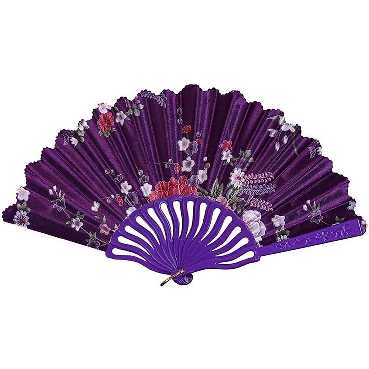 Hand Fan Folding Fan,Hand-held Fan,Wedding Folding Fan Chinese Style Dance Wedding Party Lace Silk Folding Hand Flower Fan Fans Hand Paper Folding Props Vintage Style