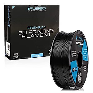 Fused Materials PA12 3D Printer Filament, 1.75mm, 1kg roll – Nylon 12 Filament – Moisture Resistant Filament for 3D Printers (Black)