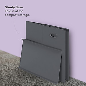 Double Laundry Hamper with Lid and Removable laundry Bags, Dirty Clothes Hamper - Collapsible Laundry Bin with 2 Compartment for Laundry Room, Bedroom, Bathroom, College Dorm, Oxford Collection, Grey