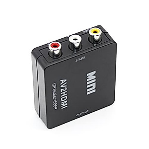 Sorthol RCA to HDMI Converter, AV to HDMI 1080P Composite CVBS AV to HDMI Video Audio Converter Adapter for PAL/NTSC for PC Laptop Xbox PS4 PS3 TV STB VHS VCR Camera DVD