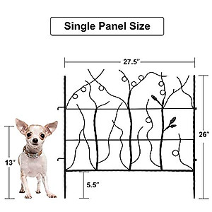 Amagabeli 5 Panels Decorative Garden Fence 11.5ft (L) x 26in (H) Outdoor Rustproof Metal Garden Fencing Border Fence Animal Barrier for Dog Iron Folding Edge Wire for Patio Landscape Flower Bed ET082
