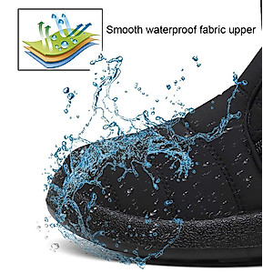 Hsyooes Womens Warm Fur Lined Winter Snow Boots Waterproof Ankle Boots Outdoor Booties Comfortable Shoes for Women,Black,7 M US=Label Size 38