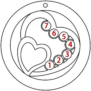 Heart in Heart Birthstone Necklace in Sterling Silver - Personalized Engraved with Any Name for Moms