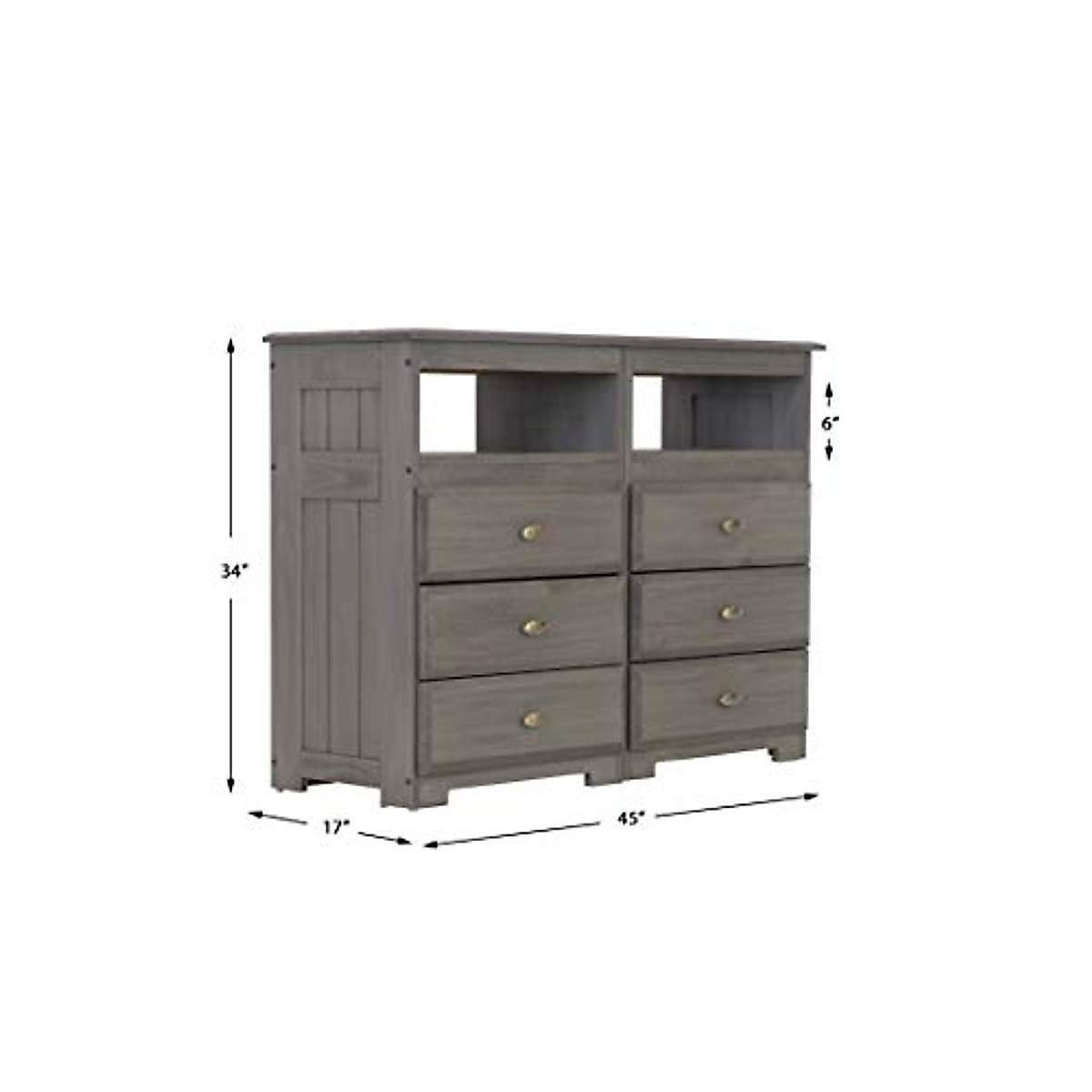 Discovery World Furniture Charcoal 6 Drawer Entertainment Dresser