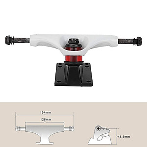 Alomejor 1 Pair Skateboard Truck 4 8 inch Long Board Independent Trucks for Mountain Skate Board Accessories White