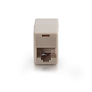 C2G 01927 RJ12 6-Pin Modular Straight-Through Inline Coupler, Ivory