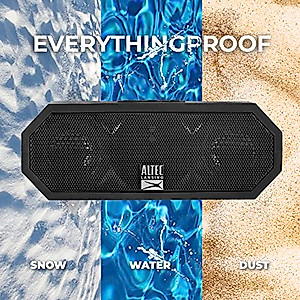 Altec Lansing Jacket H2O 2 - Waterproof Bluetooth Speaker with 3.5mm Aux Port, IP67 Certified & Floats in Water, Compact & Portable Speaker for Travel & Outdoor Use, 8 Hour Playtime, Black