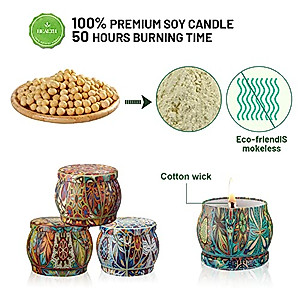 Scented Candles Gifts Set  for Women,8% Essential Oil,4 Pack Natural Soy Candles for Home New Version Highly Scented Aromatherapy Candle,Ideal for Birthday, Christmas, Thanksgiving, Mother's Day