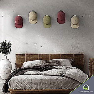 LokiEssentials Adhesive Hat Rack Display Hooks for Wall & Door (12 Pack) Baseball Cap Holder, Closet & Storage Organizer, Strong Cap Hanger for Room & Mancave, No Drilling, USA Patent Pending (White)