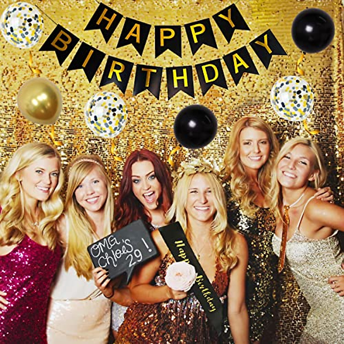 29th Birthday Decorations for Men Women, Gold Last Year In My 20s Banner, Cheers to 29 Years Old Birthday Decor with Whiskey Balloon, Number 29 Foil Balloons, Happy Birthday Sash