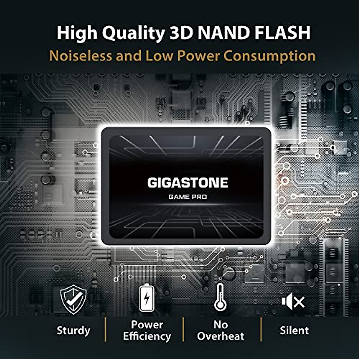 Gigastone Game Pro 2-Pack 256GB SSD SATA III 6Gb/s. 3D NAND 2.5" Internal Solid State Drive, Read up to 510MB/s. Compatible with PS4, PC, Desktop and Laptop, 2.5 inch 7mm (0.28”)