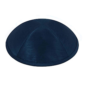 Zion Judaica Deluxe Raw Silk Kippahs with Imprinting for Events Customizable Yamakas for Weddings Silk Noil Yarmulkes with Imprintable Text (96 Pack Imprinted, Navy Blue)