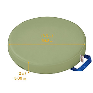 ECR4Kids SoftZone Floor Cushions with Handles, 2" Deluxe Foam, Round, Fern Green, (6-Pack)