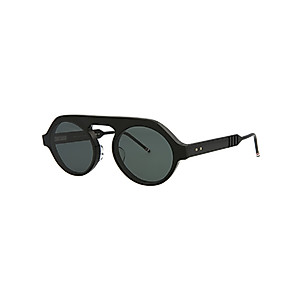 THOM BROWNE TBS413-52-01 Sunglasses Tokyo Tortoise w/ Dark Brown - Gold Flash Mirror - AR 52mm