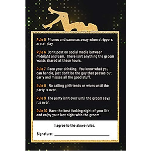 BroSash Funny Bachelor Party Decorations (Gold Bachelor Banner, Bachelor Sash, 16 Funny Party Balloons, and 8 Bachelor Party Rules Cards) 26 Piece Set, Bachelorette Party Supplies Gifts