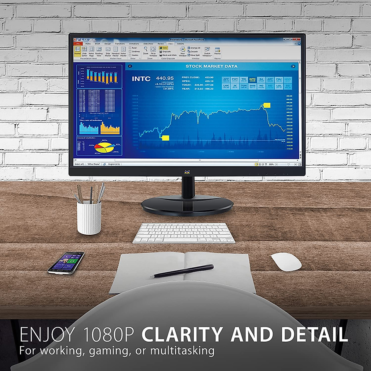 ViewSonic VA2252SM 22 Inch 1080p LED Monitor DisplayPort DVI and VGA Inputs for Home and Office,Black