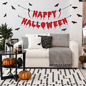 Pre-Strung Happy Halloween Banner,NO DIY,Pre-Strung Garland on 8 ft Strand,Scary Killer Halloween Party Decorations & Decor. Did we mention no DIY?