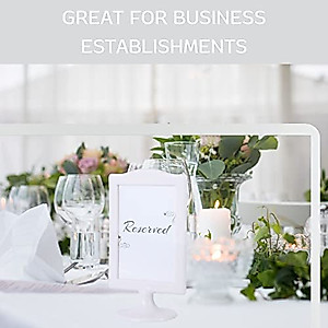 Litpoetic Double Sided Standing Picture Frames, 4x6 Picture Frame Bulk, Two Sided Plastic White Picture Holder Stand for Table Numbers, Wedding,Display (White, 20 Pack)