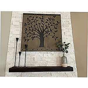 Joel's Antiques Floating Wall Shelf - Long Shelf for Fireplace Mantel, Bookshelf, Bedroom, Photos, Patented Easy Install - Black, 60" x 6" x 2"